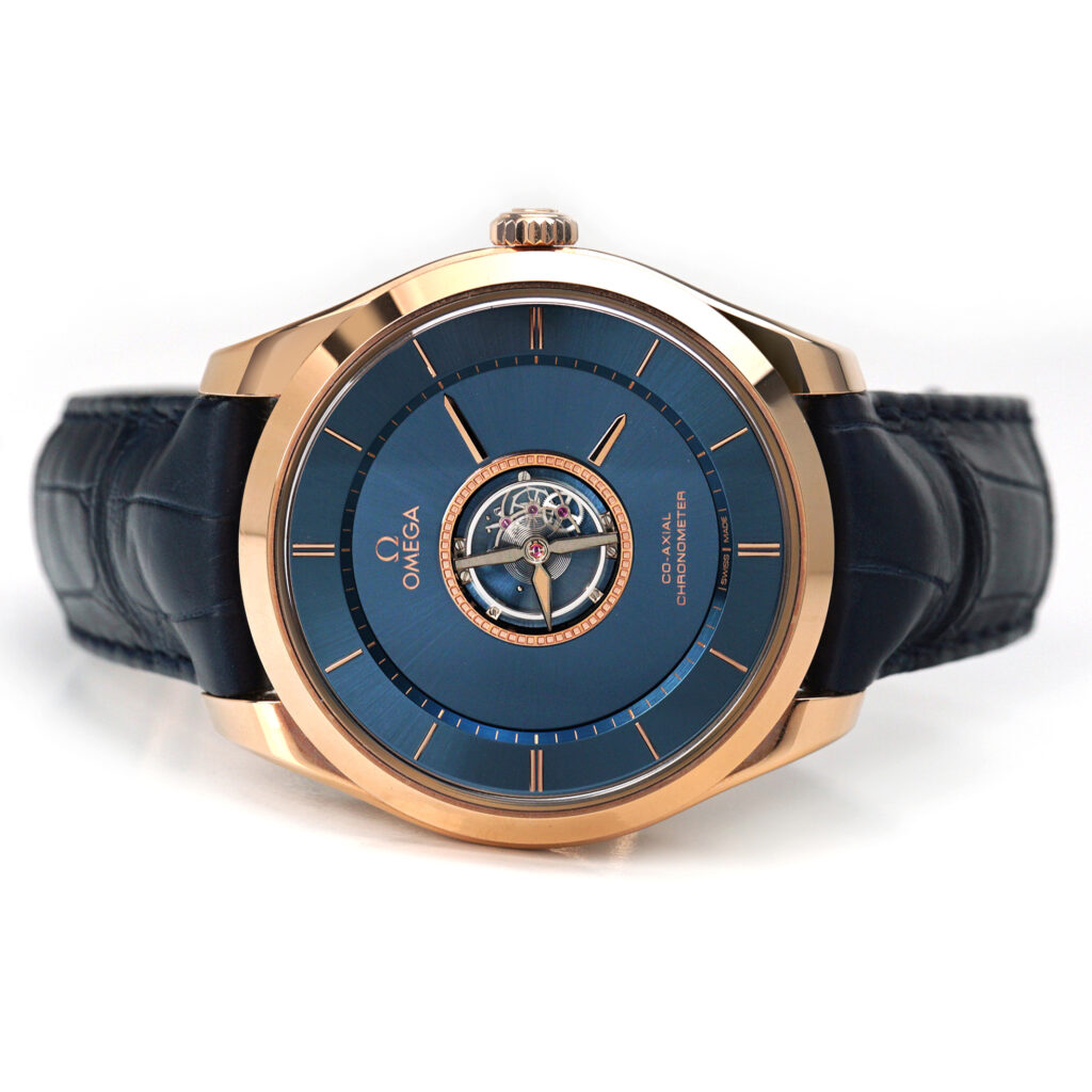 Omega De Ville Central Tourbillon Co-Axial Chronometer Rose Gold Blue ...